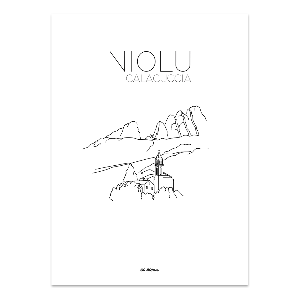 CALACUCCIA - B&R - Poster Niolu Affiche Corse – Ci Simu