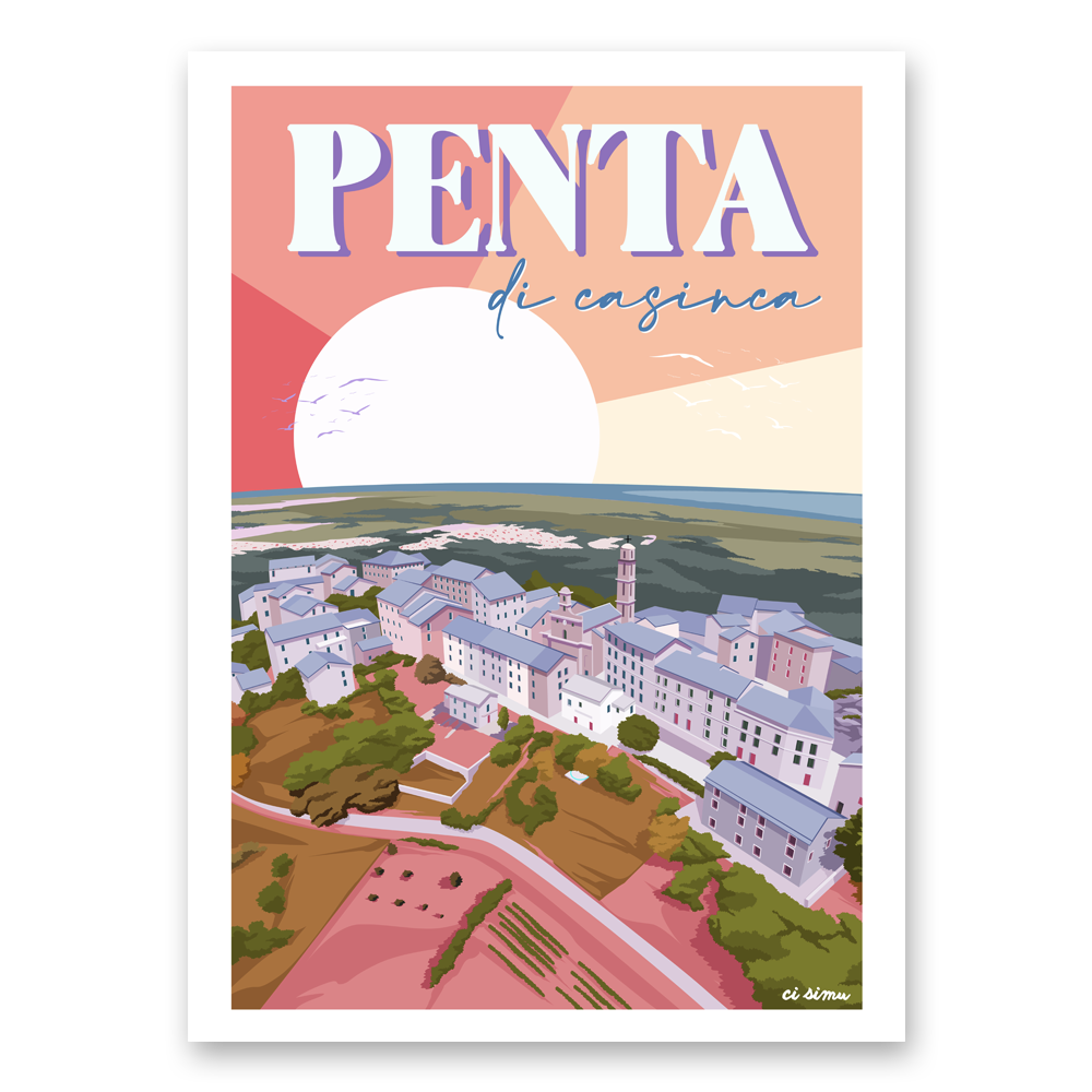 Poster Corse - PENTA DI CASINCA - Affiche originale Ci Simu